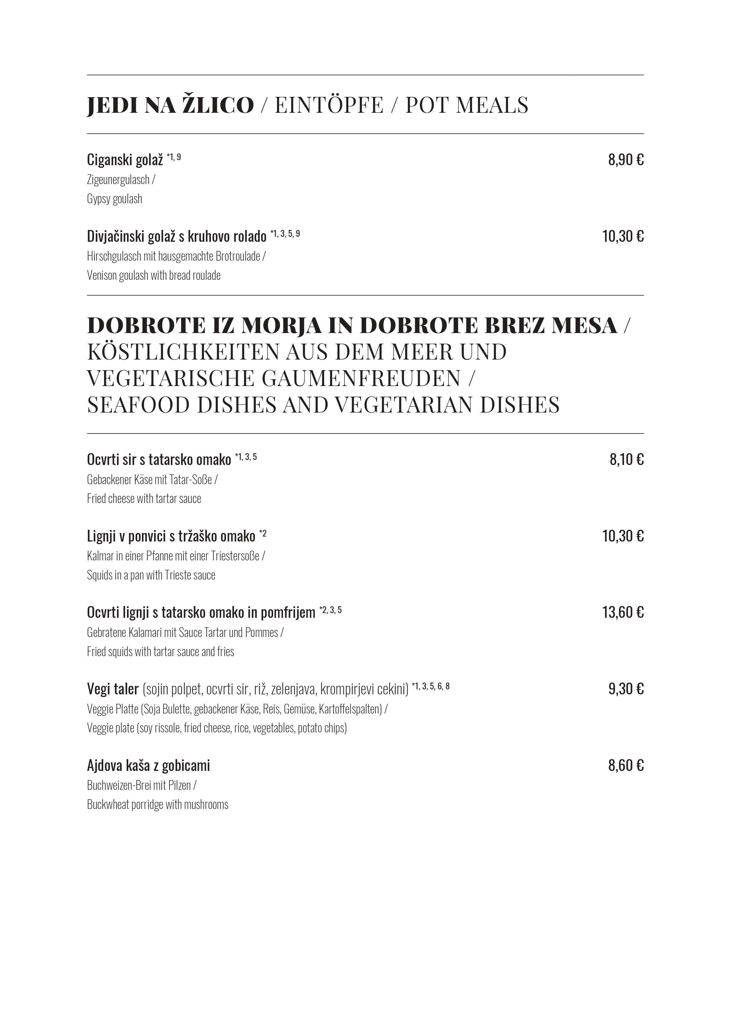 JEDILNIK - MENU ~ Gostilna s pizzerijo Pri Peku